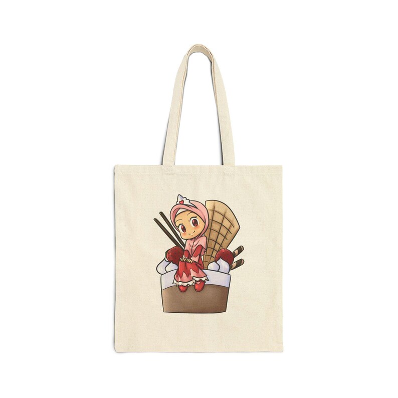 Cute Hijab Chibi Cotton Canvas Tote Bag - Etsy