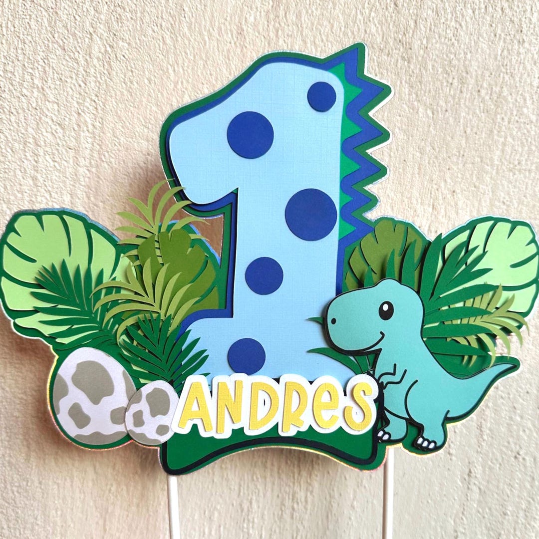 Dinosaur Birthday Cake Topper, One-a-saurus - Etsy