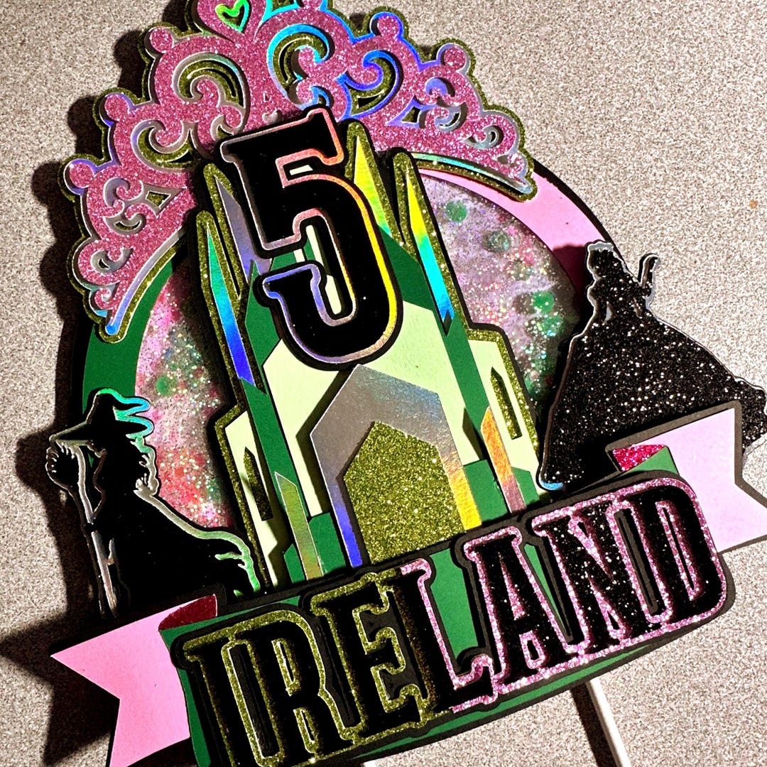 3D Wicked Inspired Shaker Cake Topper, Wickedly Cute Cake Topper - Etsy