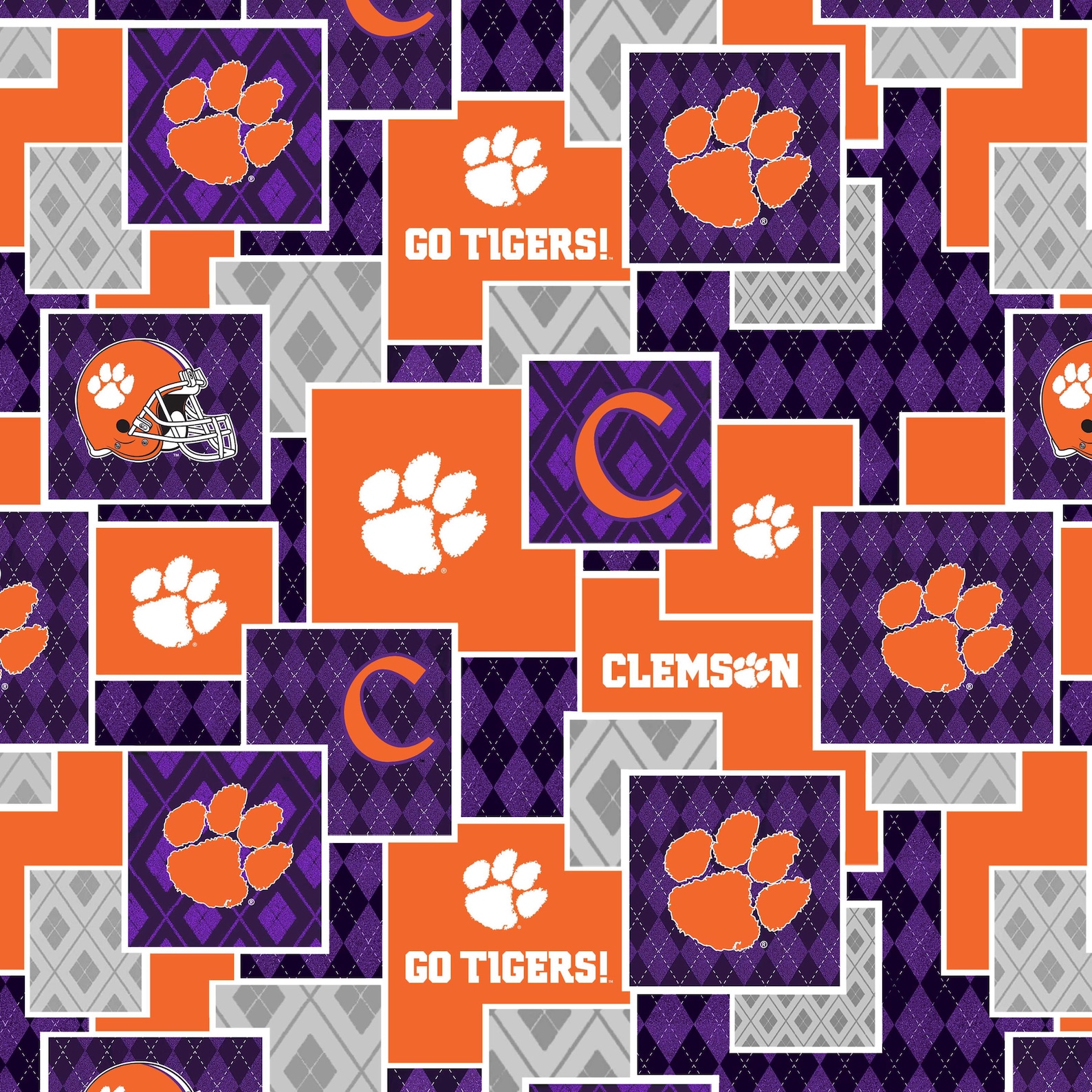 Official Licensed Clemson University Cheater Quilt Cotton Fabric ...