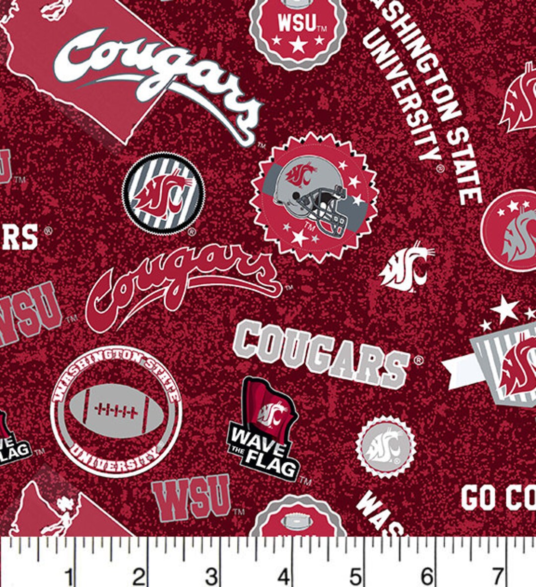 Official Licensed Washington State University Cotton Quilting Fabrics ...