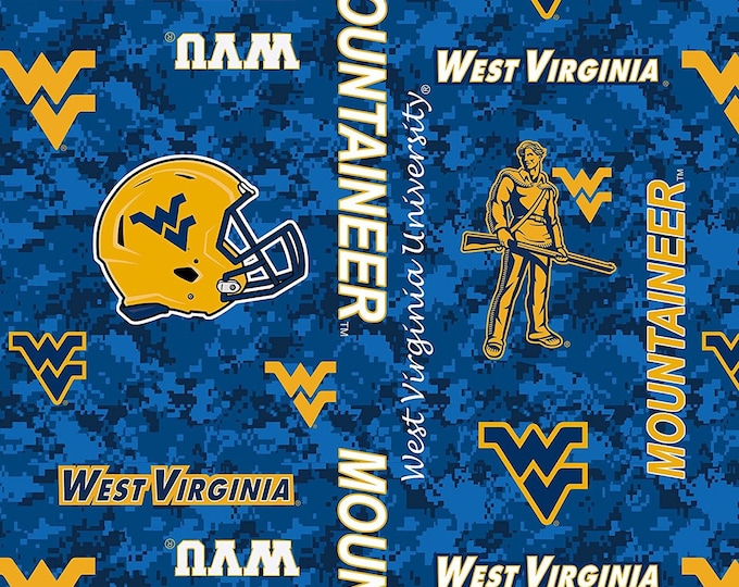 Official Licensed University of West Virginia Fleece Fabric- West ...