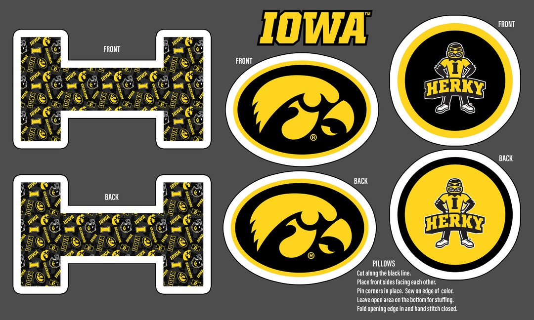 Official Licensed University of Iowa Hawkeyes Minky DIY Pillow Project ...