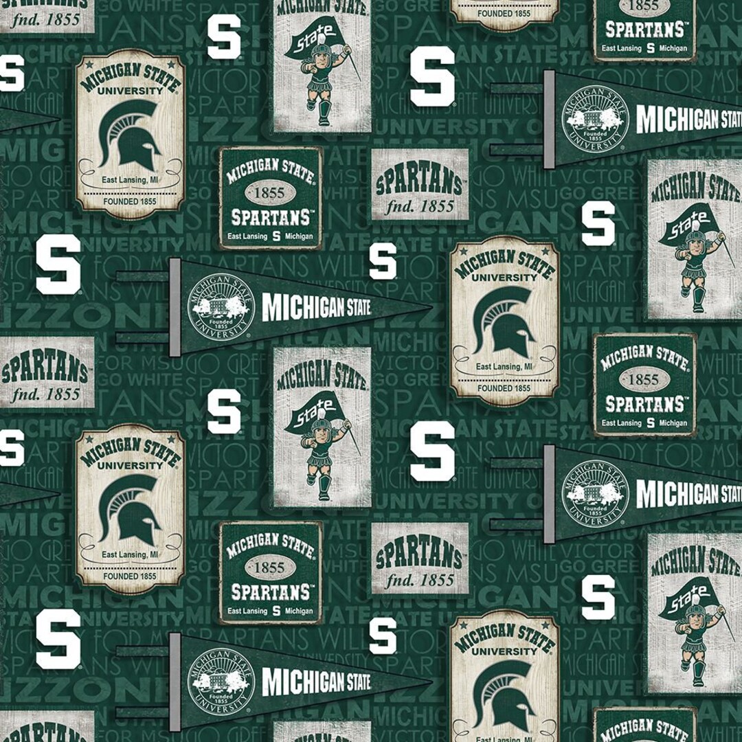 Official Licensed Michigan State University Cotton Quilting Fabrics ...