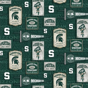 Official Licensed Michigan State University Cotton Quilting Fabrics ...