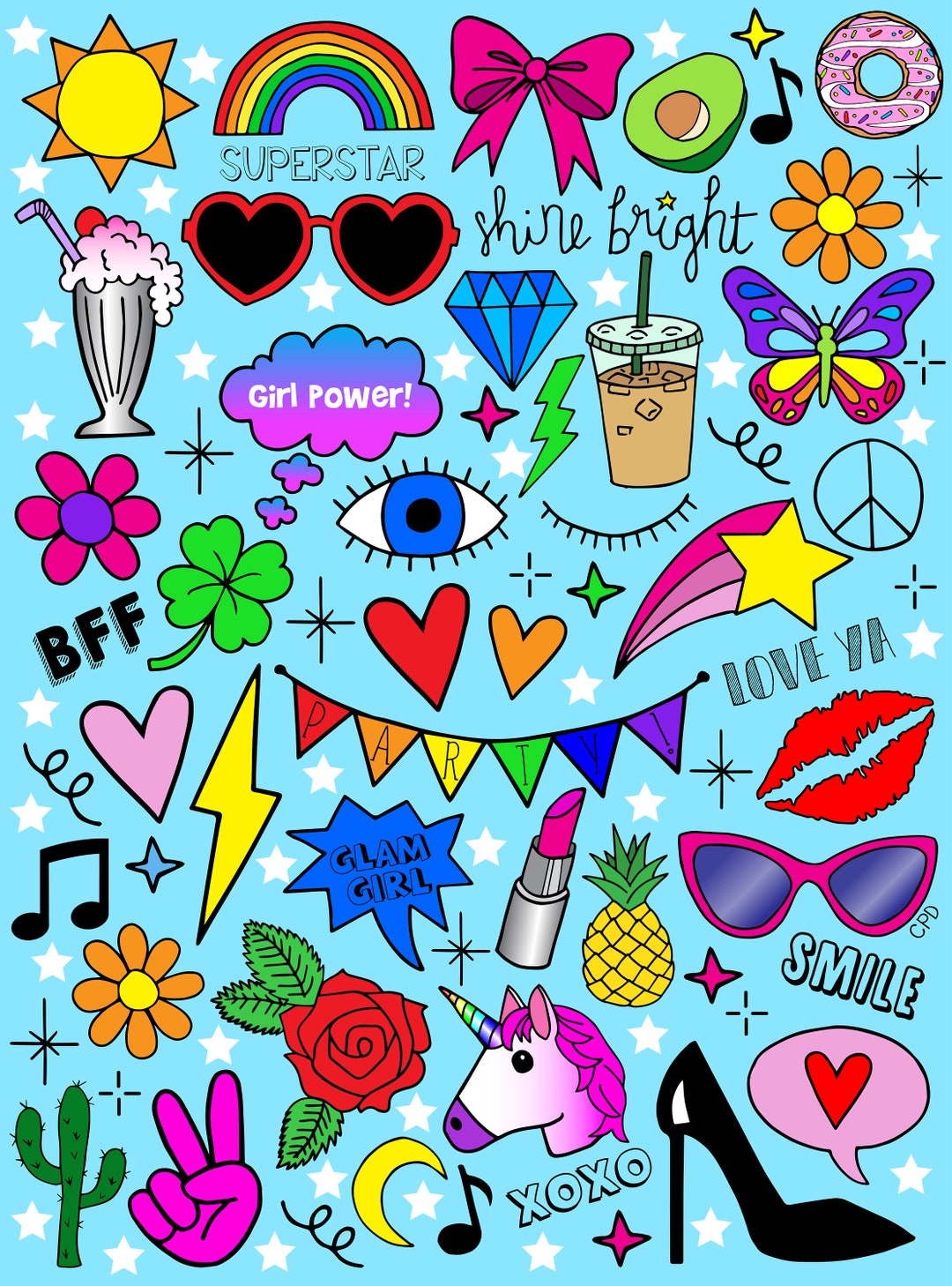 Glam Girl- Pop Art Inspired Cotton Fabric Sold by the Yard - Etsy