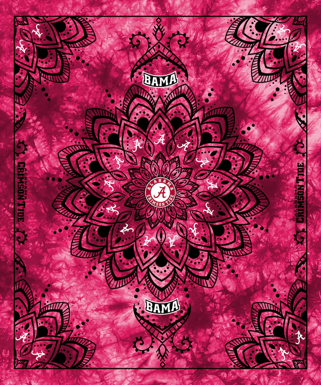 Official Licensed University of Alabama Minky Tapestry- Alabama Crimson ...