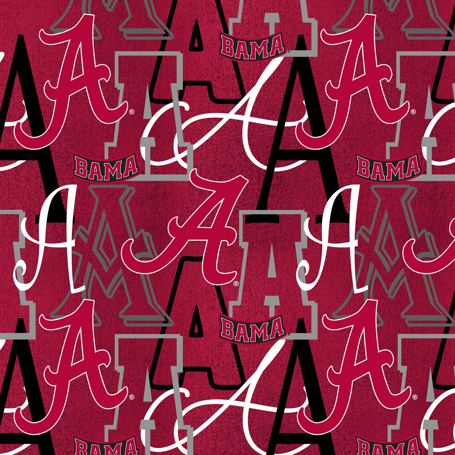 Official Licensed University of Alabama Cheater Quilt Cotton Fabric ...