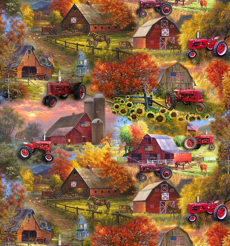 Official Licensed Farmall Patriotic Cotton Quilting Fabrics- Farmall ...