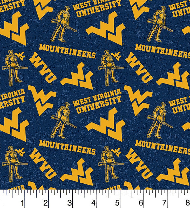 Official Licensed West Virginia University Cotton Quilting Fabrics-west ...