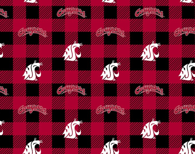Official Licensed Washington State University Fleece Fabric- Washington ...