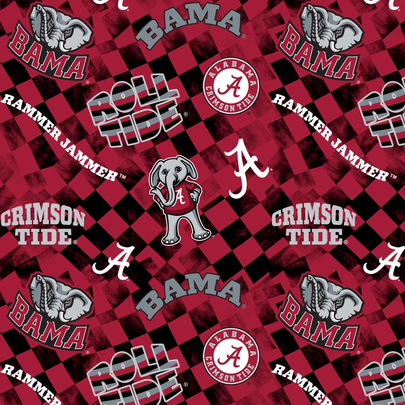 Official Licensed University of Alabama Cheater Quilt Cotton Fabric ...