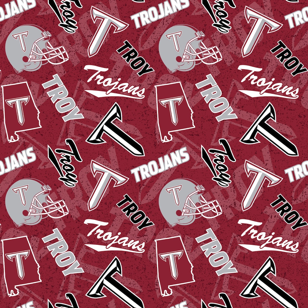 Official Licensed Troy University Cotton Quilting Fabrics-troy Trojans ...