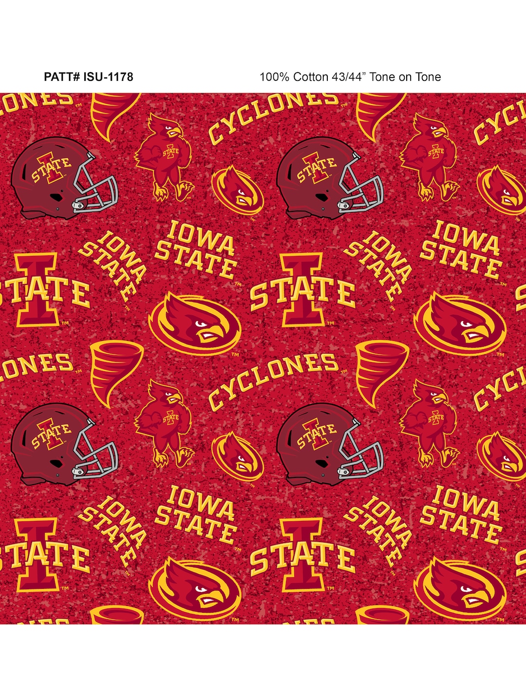 Official Licensed Iowa State University Cotton Quilting Fabrics-iowa ...