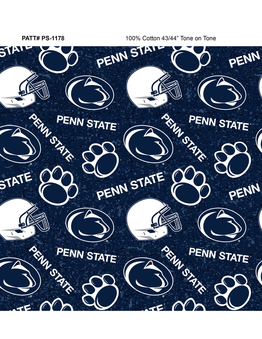 Official Licensed Penn State Cotton Quilting Fabrics-penn State Nittany ...