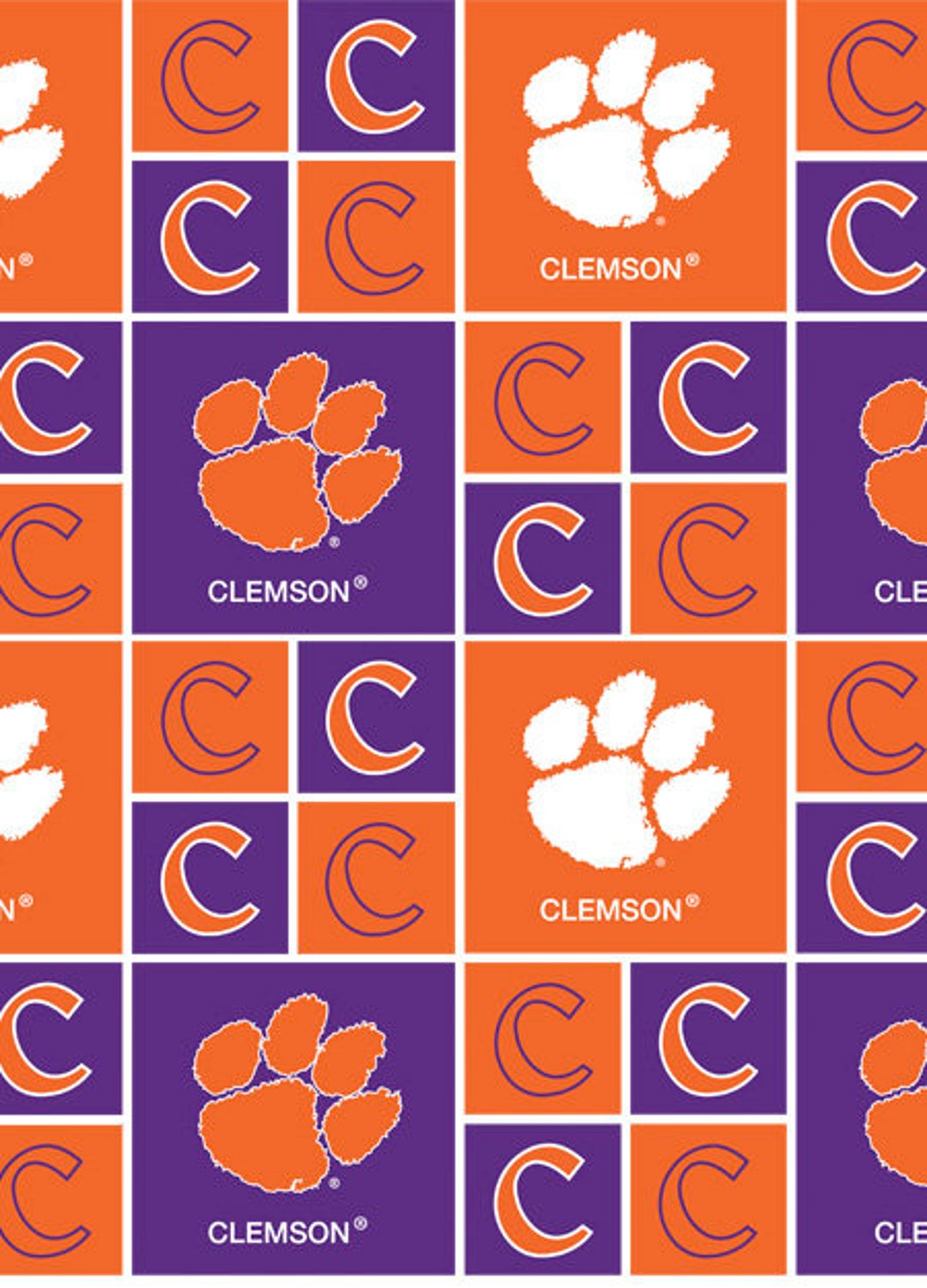 Official Licensed Clemson University Cotton Quilting Fabrics-clemson ...