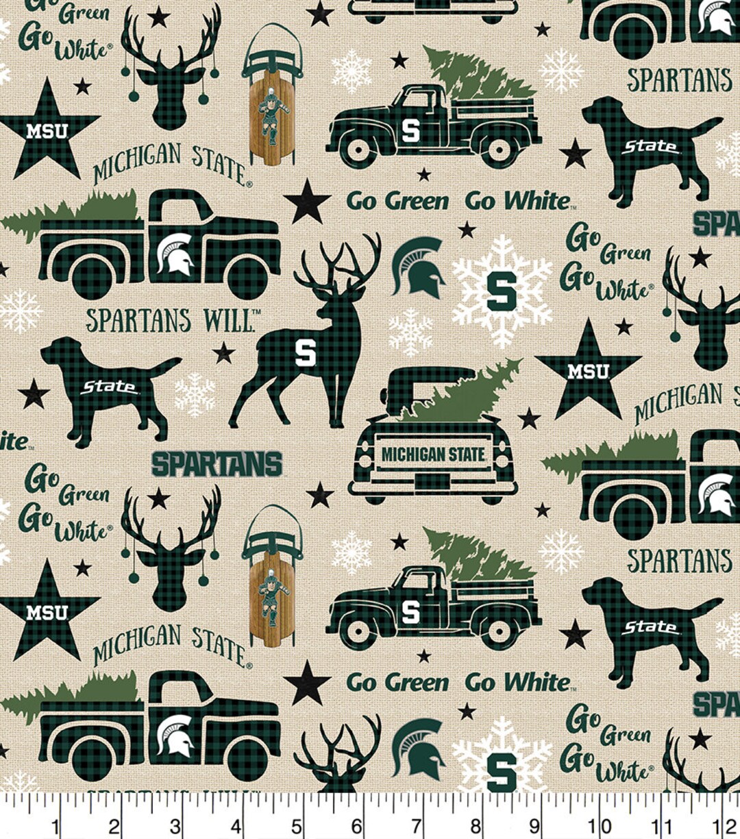 Official Licensed Michigan State University Cotton Quilting Fabrics ...
