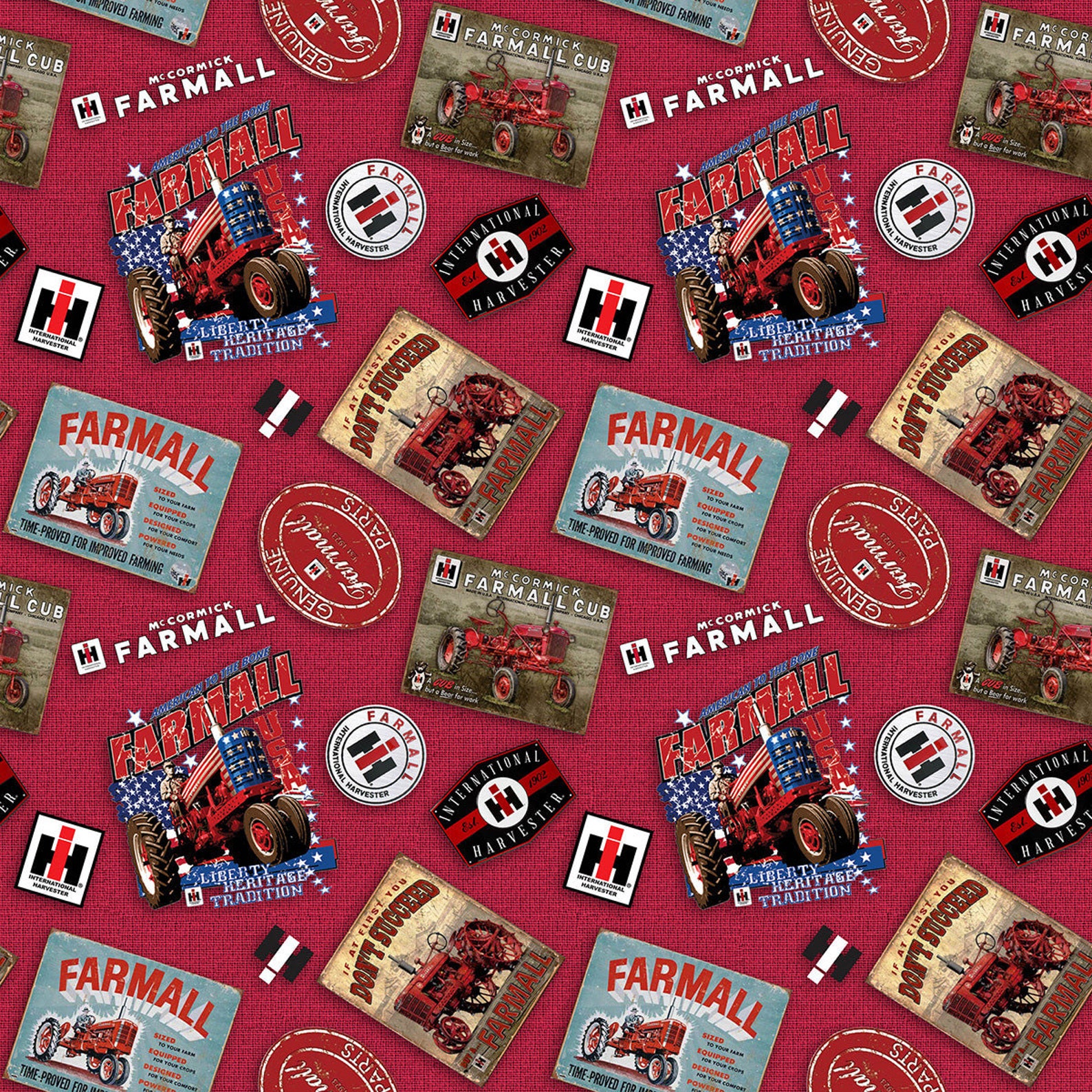 Official Licensed Farmall Patriotic Cotton Quilting Fabrics- Farmall ...