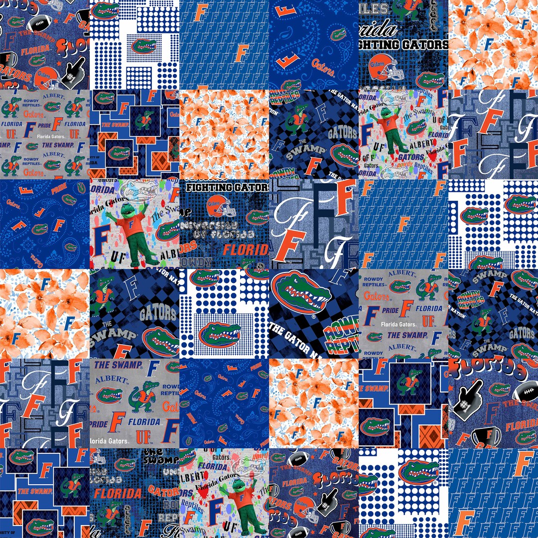 Official Licensed University of Florida Cheater Quilt Cotton Fabric ...