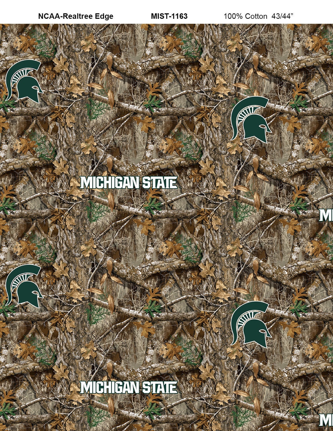 Official Licensed Michigan State University Cotton Quilting Fabrics ...