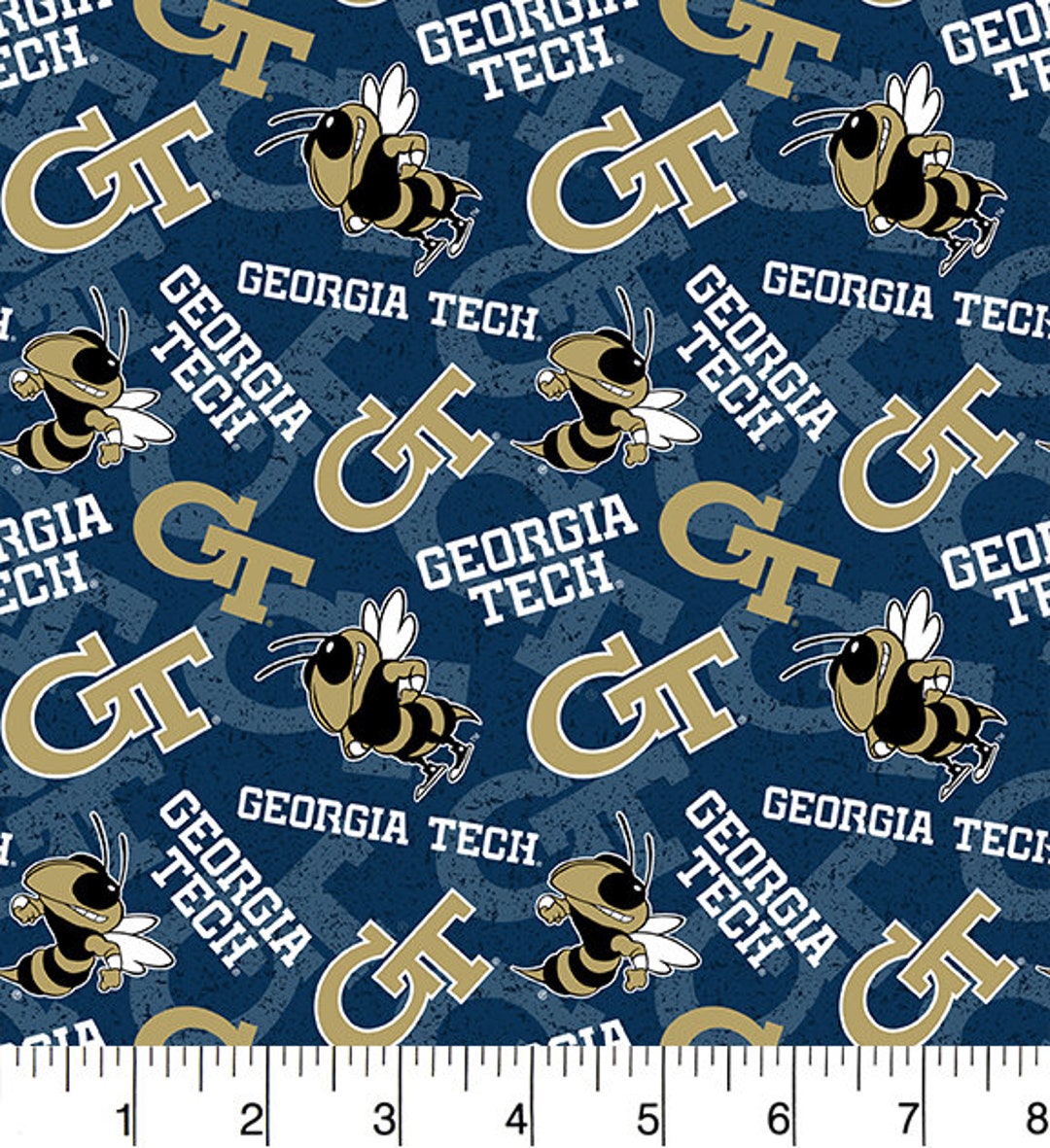 Official Licensed Georgia Tech Cotton Quilting Fabrics-ga Tech Yellow ...