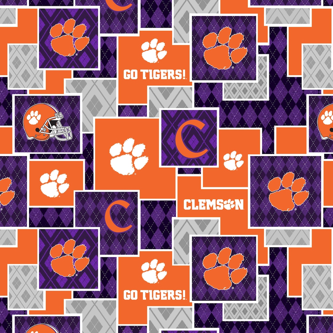 Official Licensed Clemson University Cotton Quilting Fabrics-clemson ...