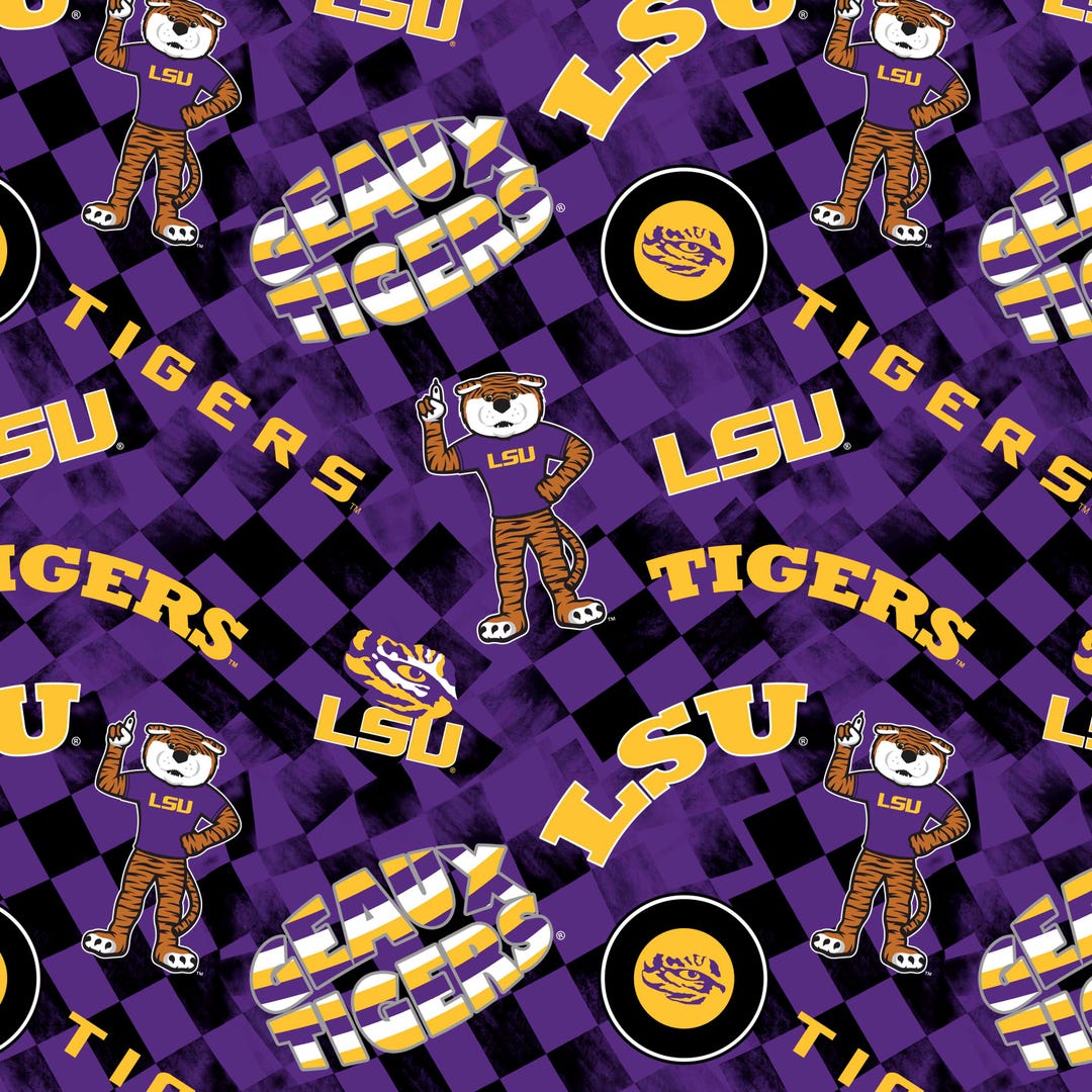Official Licensed Louisiana State University Cotton Quilting Fabrics ...