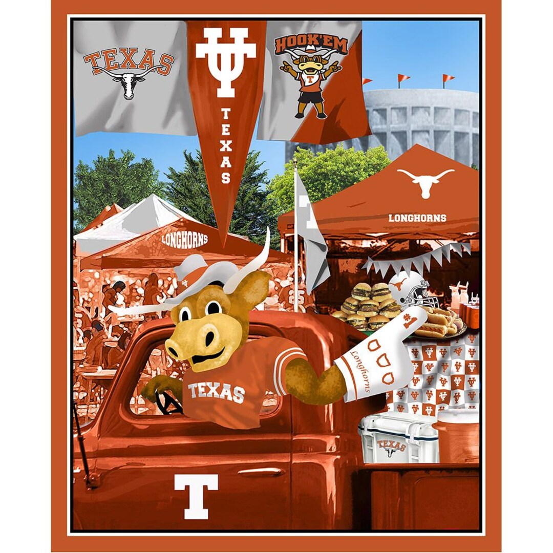 Official Licensed University of Texas cotton Quilting Panel and Fabrics ...