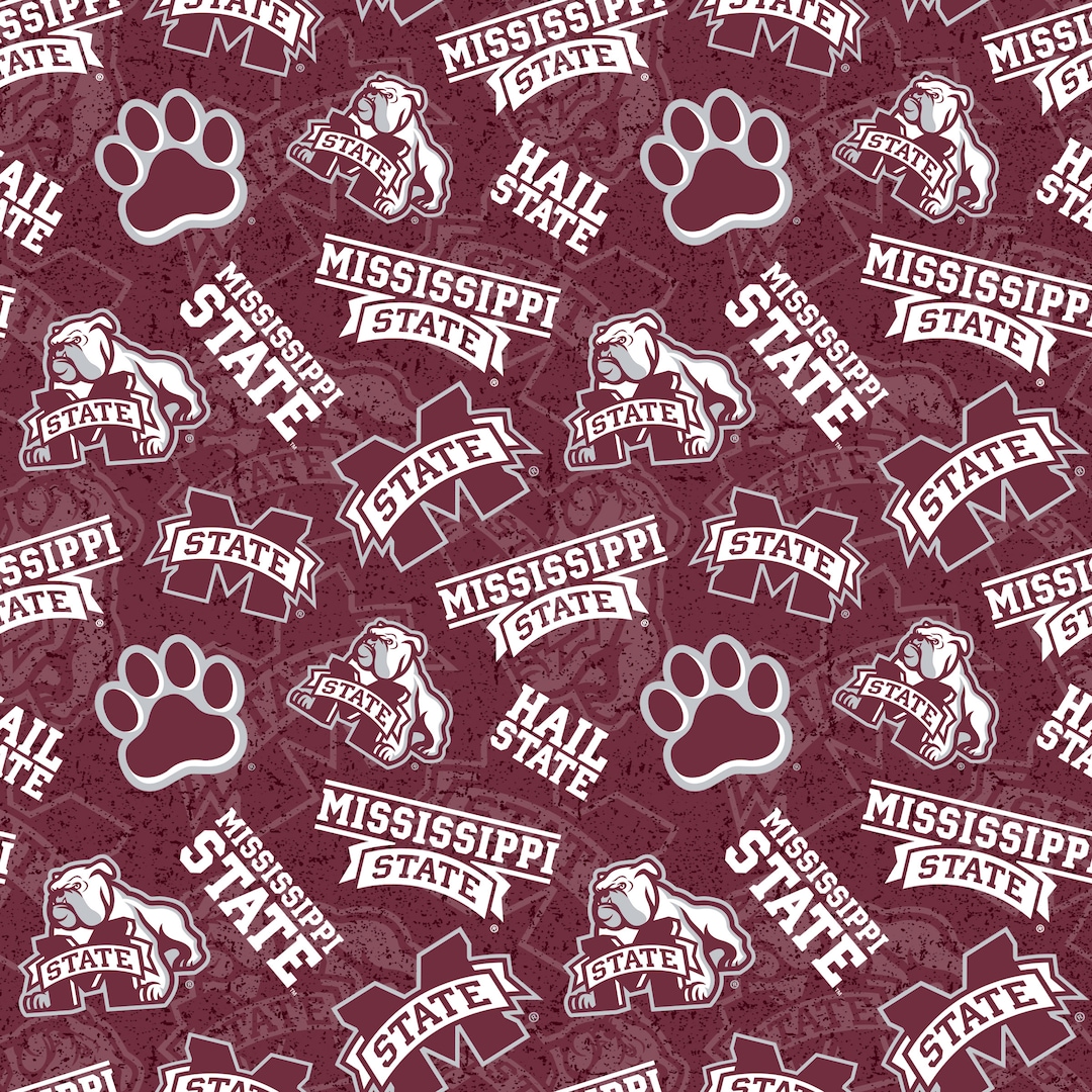 Official Licensed Mississippi State University Cotton Quilting Fabric ...