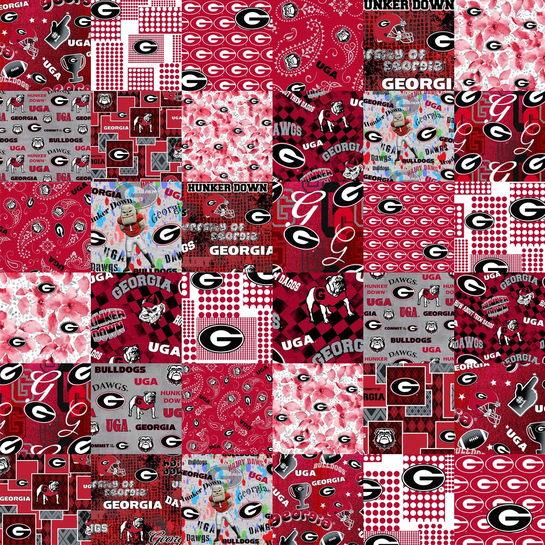 Official Licensed University of Georgia Cheater Quilt Cotton Fabric ...
