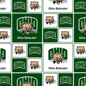 Official Licensed Ohio University Cotton Quilting Fabrics-ohio Bobcats ...