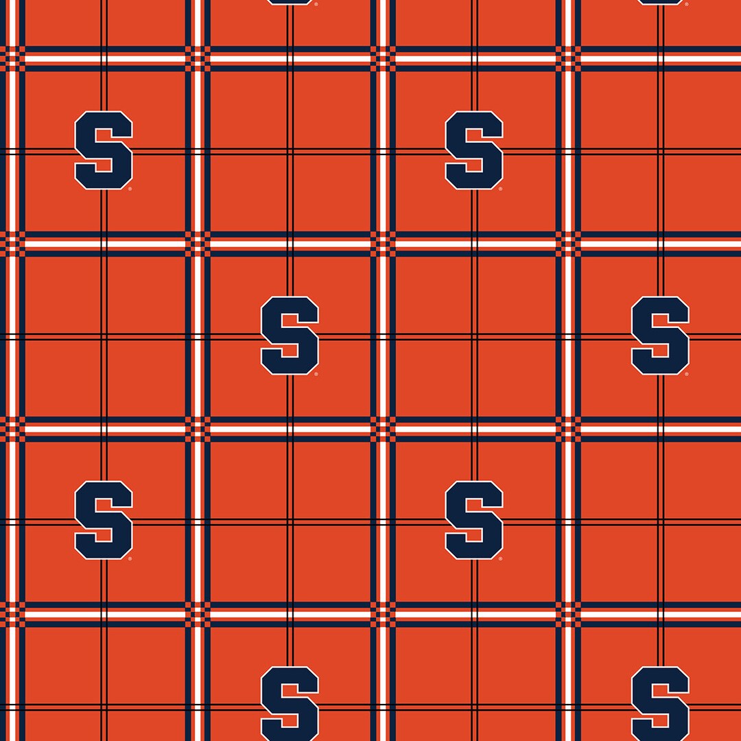 Official Licensed Syracuse University Cotton Flannel Fabric-syracuse Orange Plaid Flannel Fabric ...