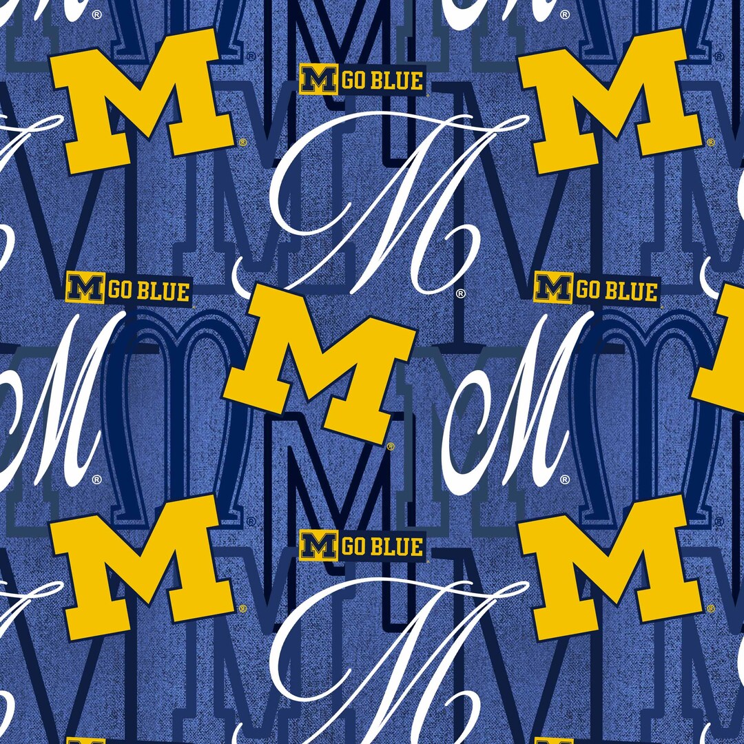 Official Licensed University of Michigan Cotton Quilting Fabrics ...