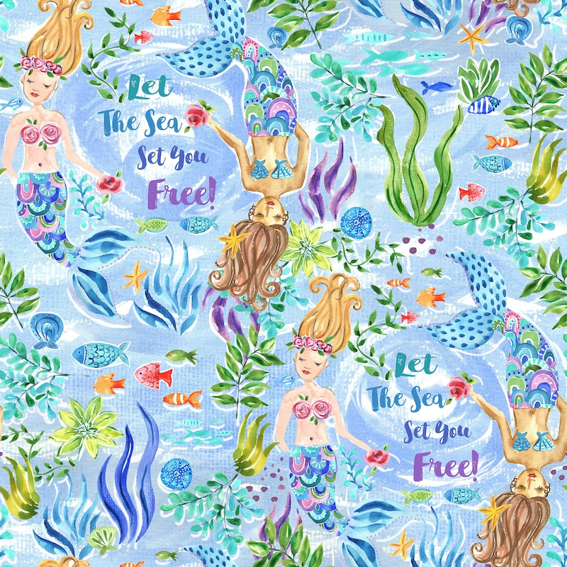 Mermaid Fabric - Etsy