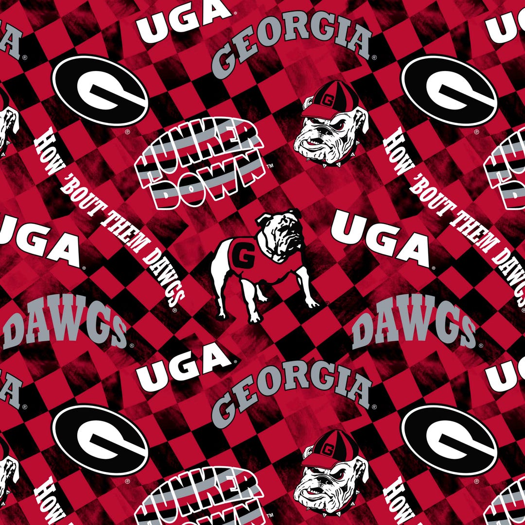 Official Licensed University of Georgia Cotton Quilting Fabrics-georgia ...