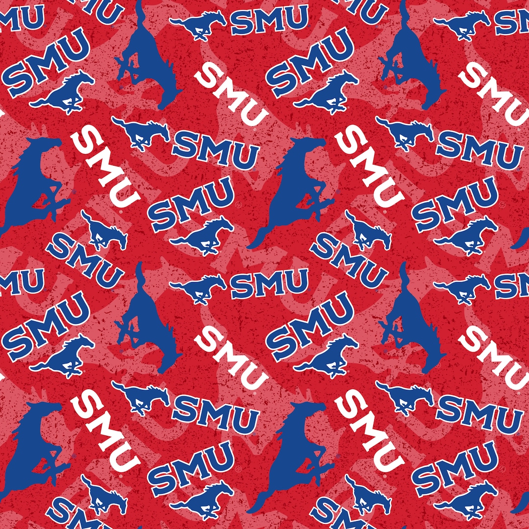 Official Licensed Southern Methodist University Cotton Quilting Fabrics ...