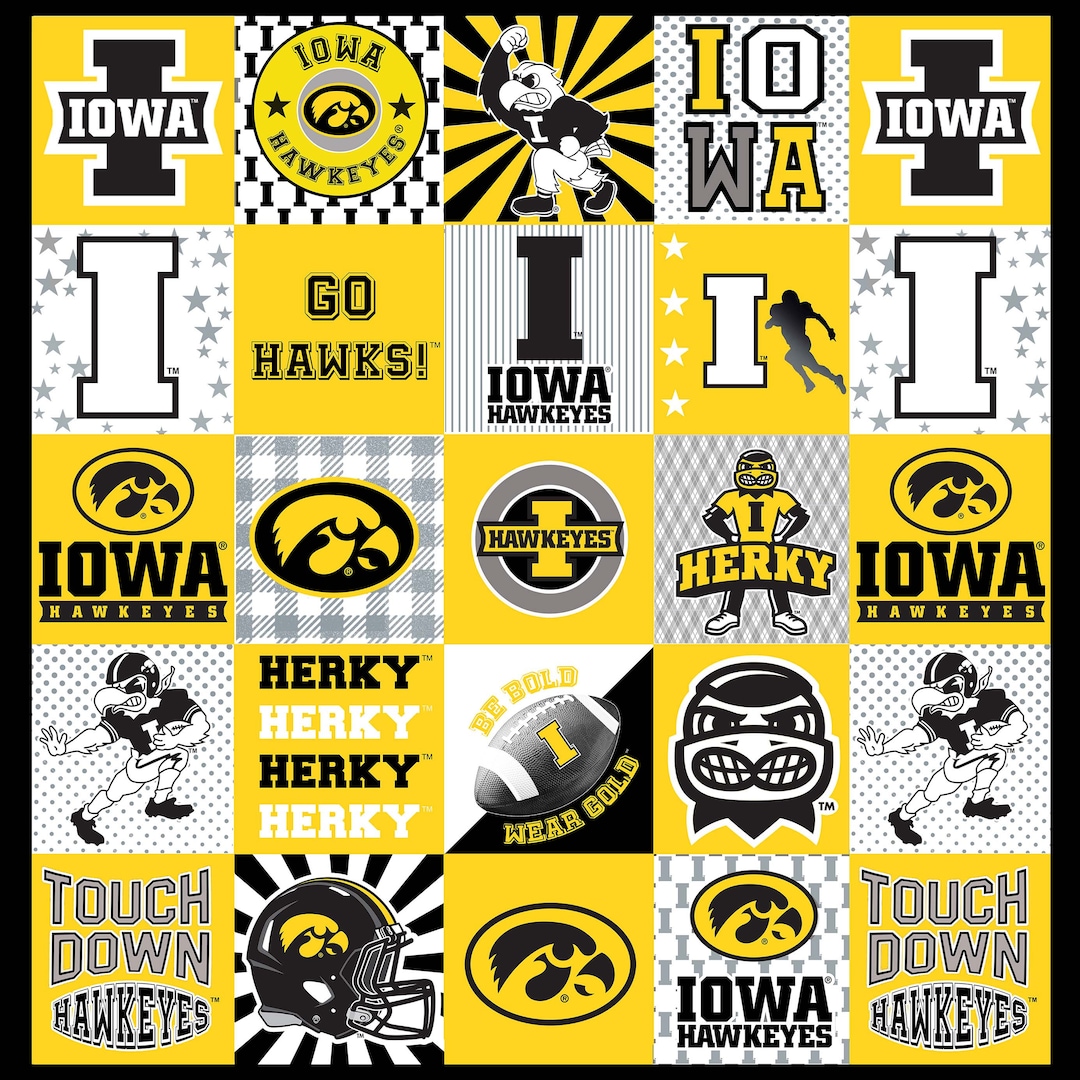 Official Licensed University of Iowa T-shirt Quilt Panel- Iowa Hawkeyes ...