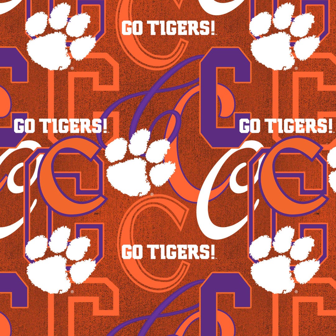 Official Licensed Clemson University Cotton Quilting Fabrics-clemson ...