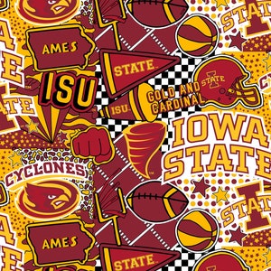 Official Licensed Iowa State University Cotton Quilting Fabrics-iowa ...