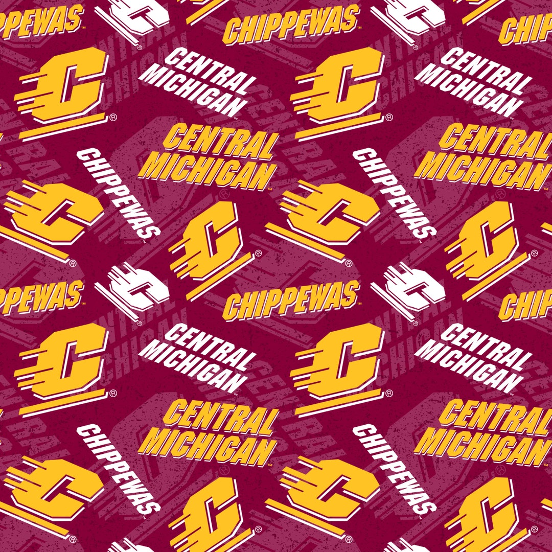 Official Licensed Central Michigan University Cotton Quilting Fabrics ...