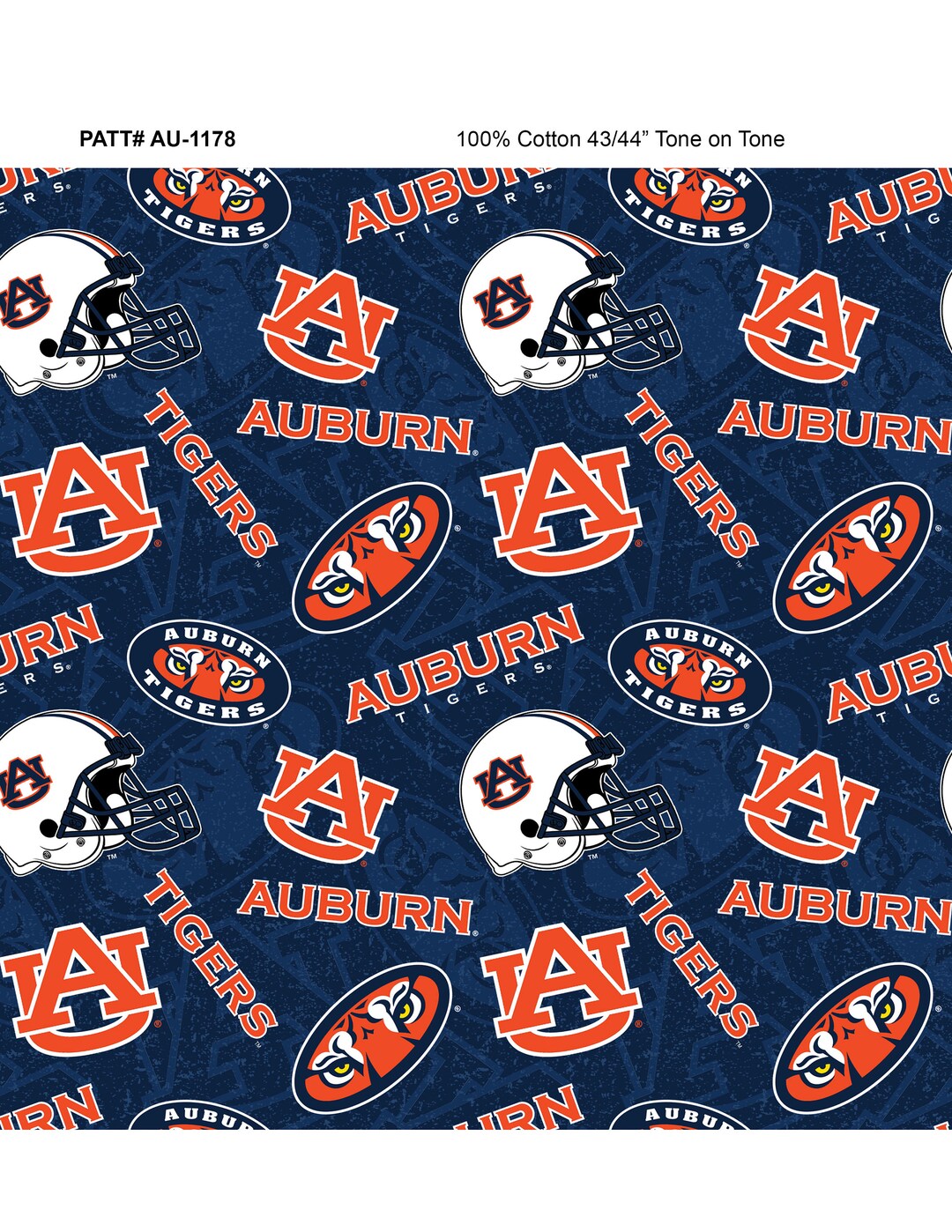 Official Licensed Auburn University Cotton Quilting Fabrics-auburn ...