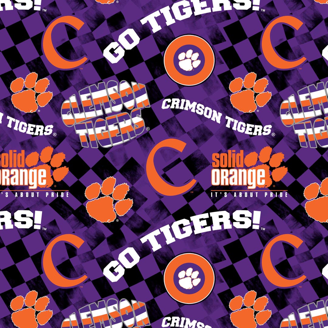 Official Licensed Clemson University Cotton Quilting Fabrics-clemson ...