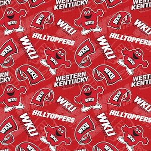 Official Licensed Western Kentucky University Cotton Quilting Fabrics ...