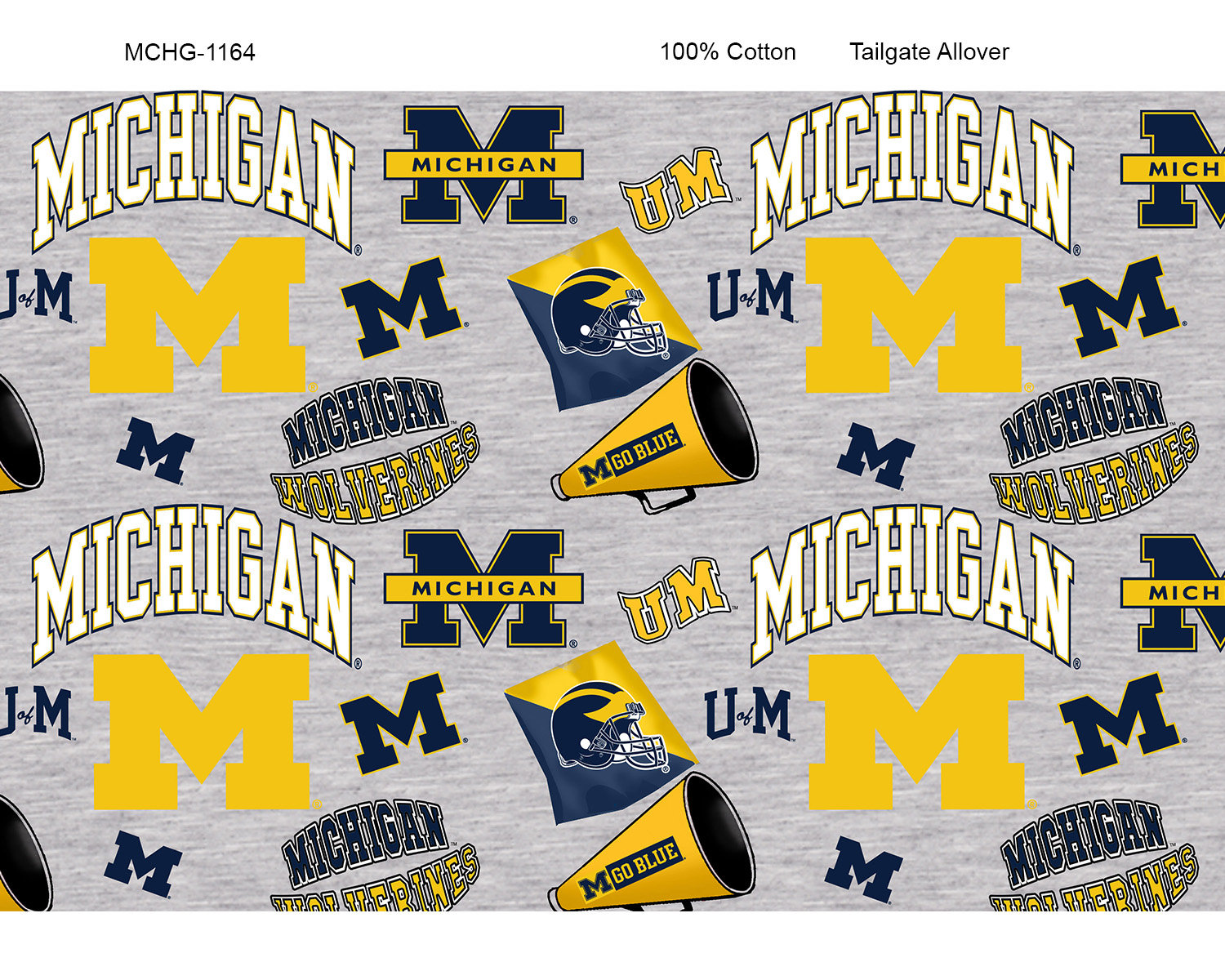 Official Licensed University of Michigan Cotton Quilting Fabrics ...