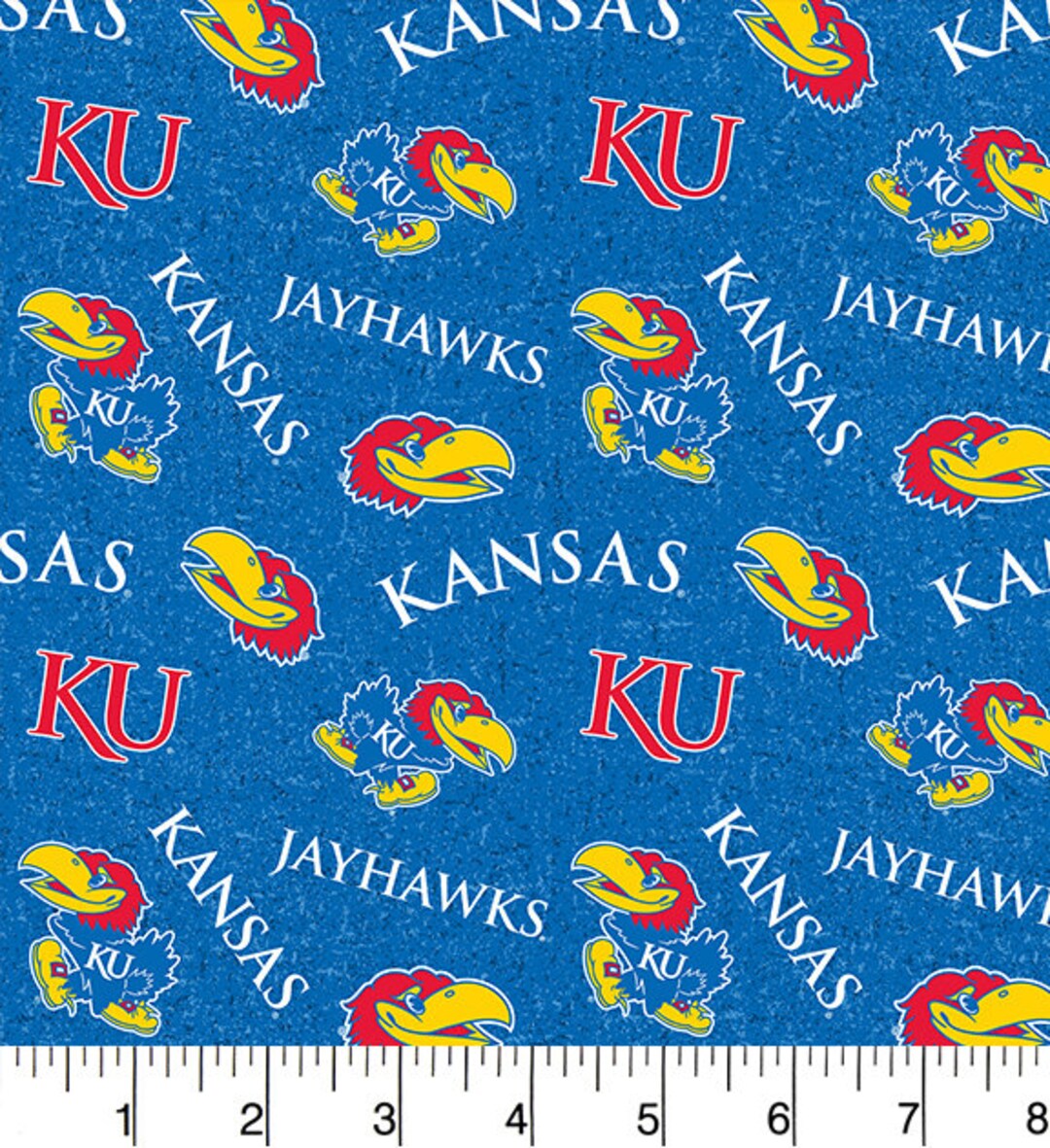 Official Licensed University of Kansas Cotton Quilting Fabrics-kansas ...