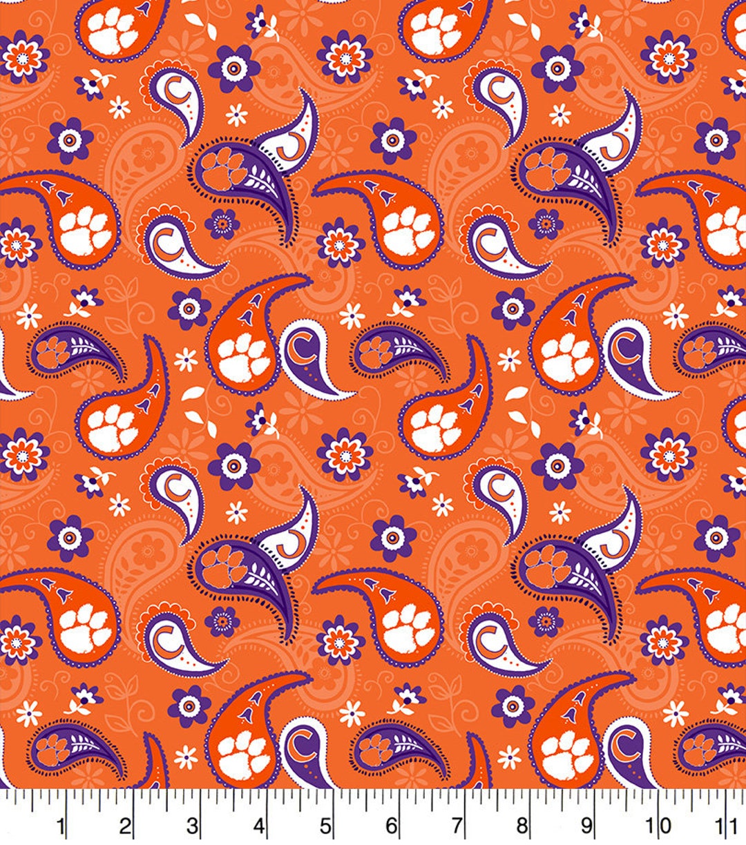 Official Licensed Clemson University Cotton Quilting Fabrics-clemson ...