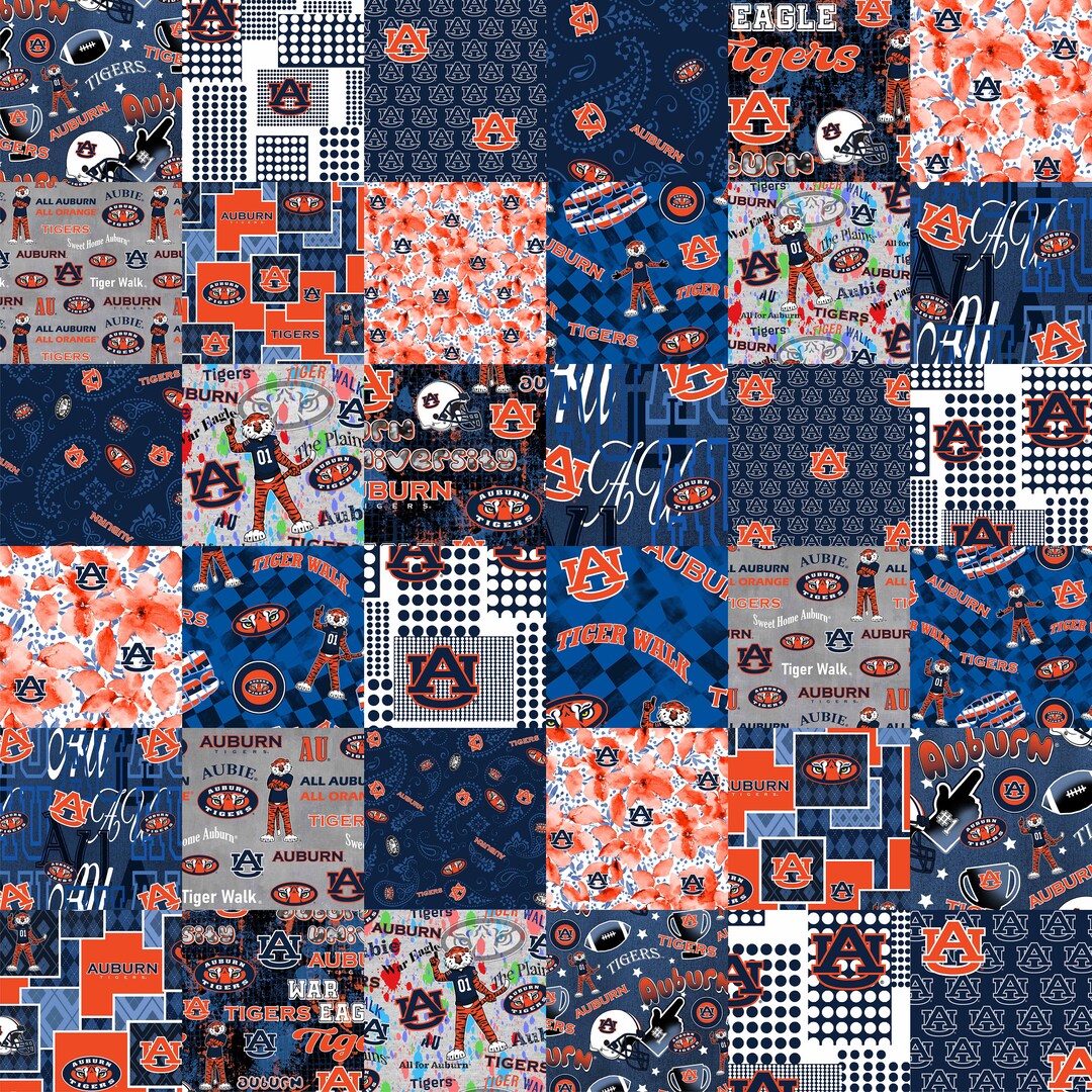 Official Licensed Auburn University Cheater Quilt Cotton Fabric-auburn ...