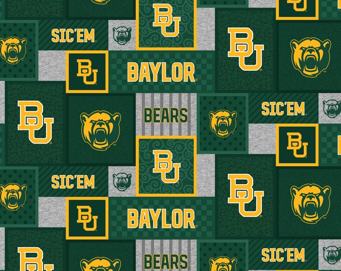 Official Licensed Baylor University Fleece Fabric-baylor Bears College ...