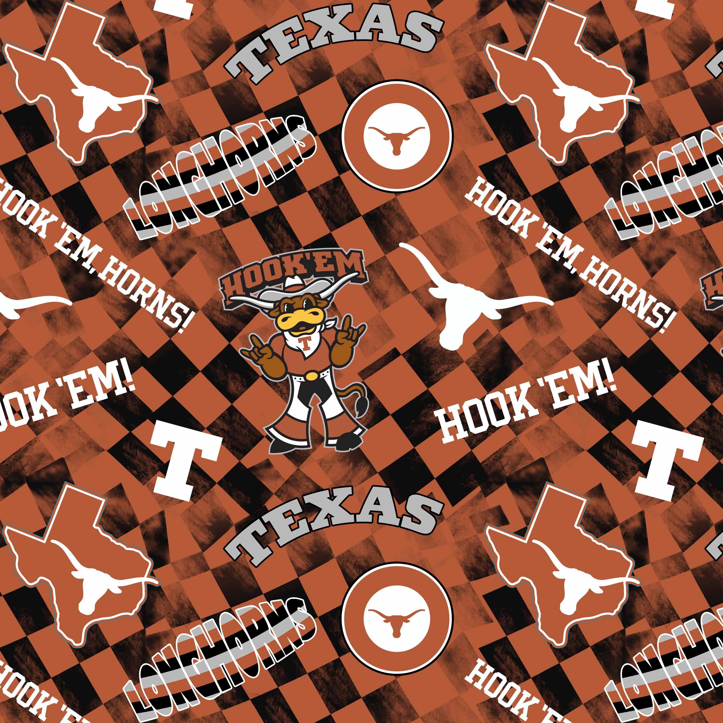 Official Licensed University of Texas Cheater Quilt Cotton Fabric-texas ...