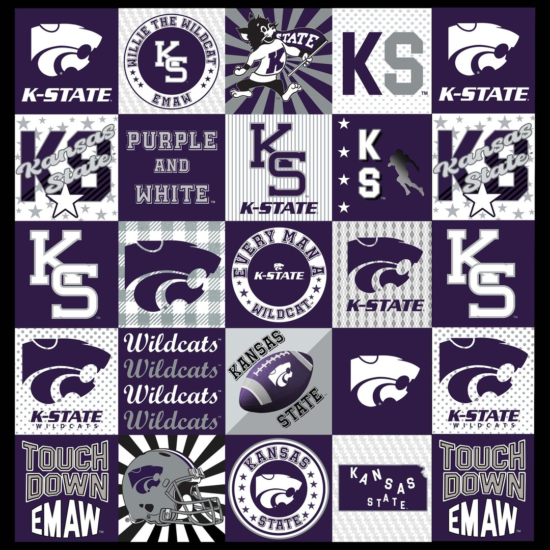 Official Licensed Kansas State University T-shirt Quilt Panel- Kansas ...